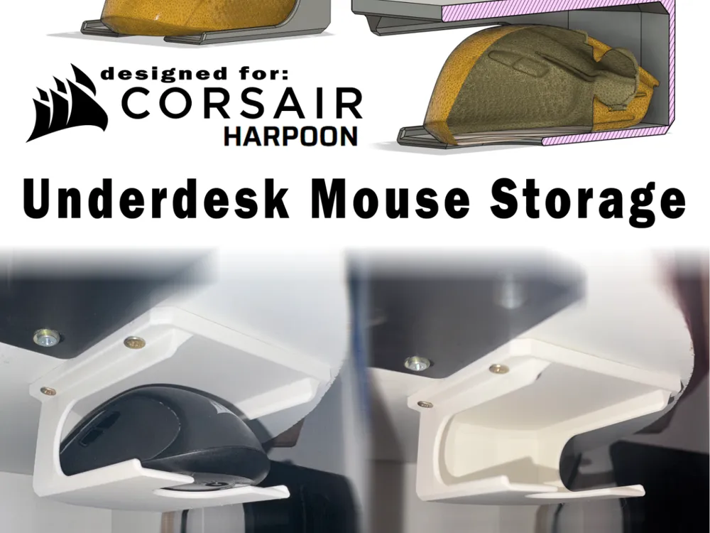 Underdesk Mouse Storage - Free 3D Print Model - MakerWorld