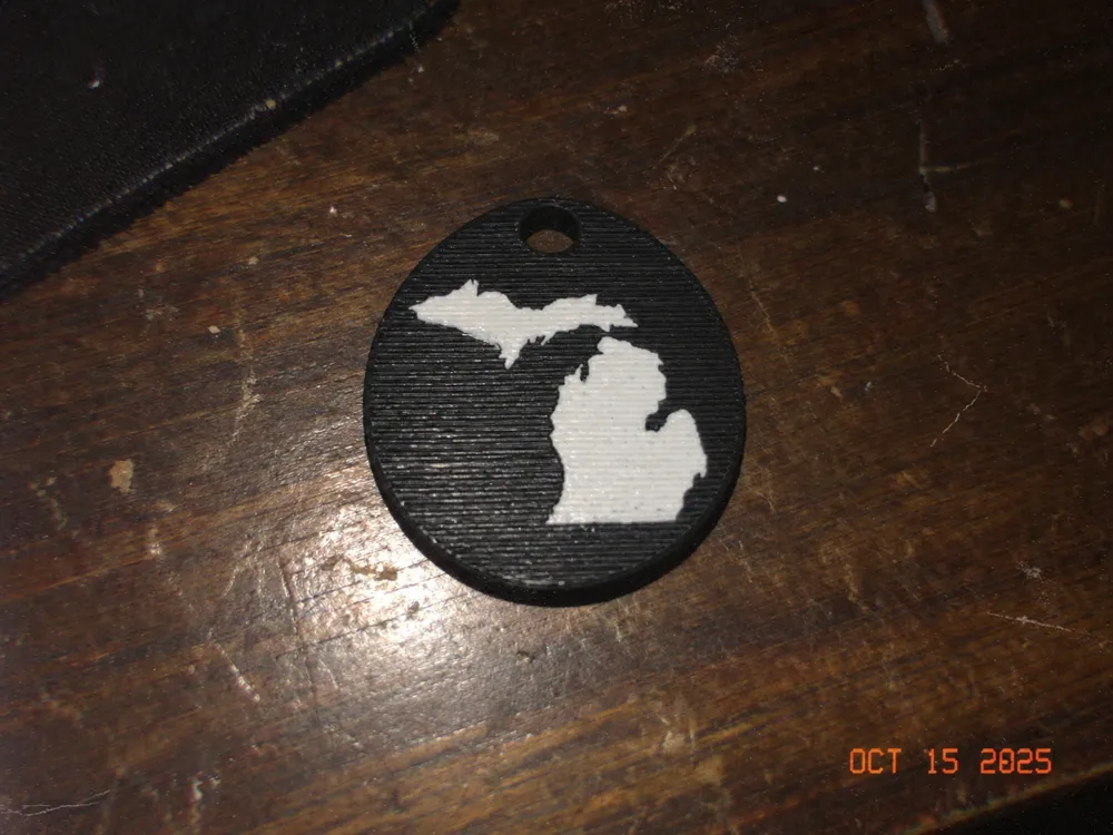 Michigan NFC tag keychain - Free 3D Print Model - MakerWorld