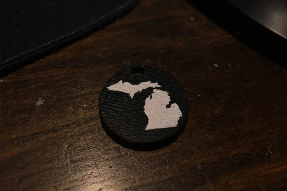 Michigan NFC tag keychain - Free 3D Print Model - MakerWorld