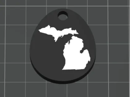 Michigan NFC tag keychain - Free 3D Print Model - MakerWorld