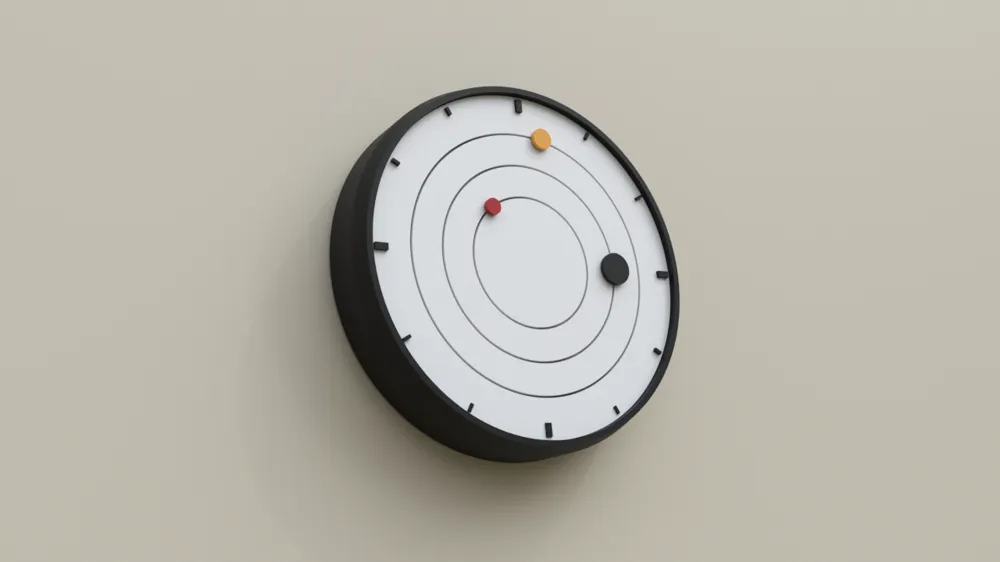 WALL ORBITAL CLOCK VERSION 2.0 by MauricioDUARTE MakerWorld: Download Free 3D Models