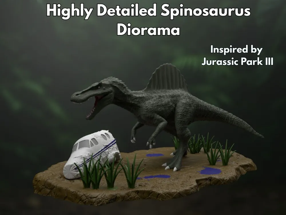 Detailed Spinosaurus Diorama – Jurassic Park III by TobiDeve MakerWorld ...