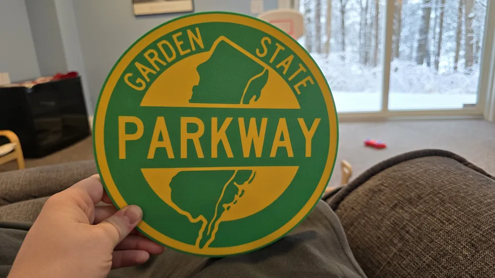 Sinal da Garden State Parkway NJ ou descanso de panela / porta-copos ...