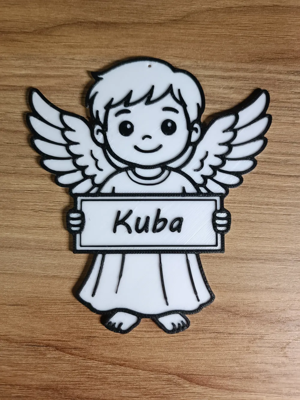 Angels Boys Ornaments (Editable Name) - Free 3D Print Model - MakerWorld