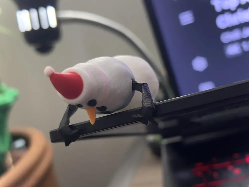 Monitor Buddy - Snowman - Free 3D Print Model - MakerWorld