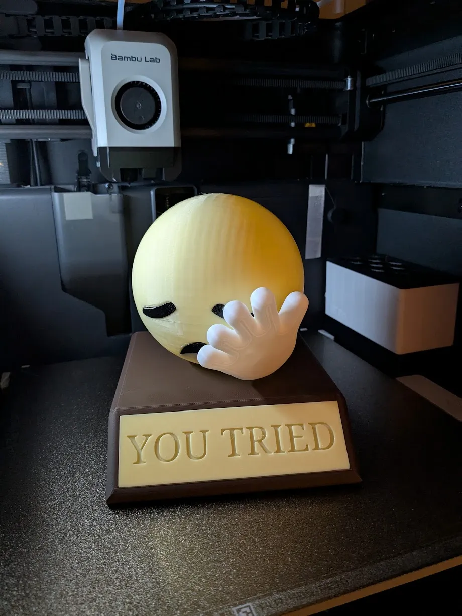 Facepalm Emoji Trophy (You Tried) by Tacitus Kilgore MakerWorld ...