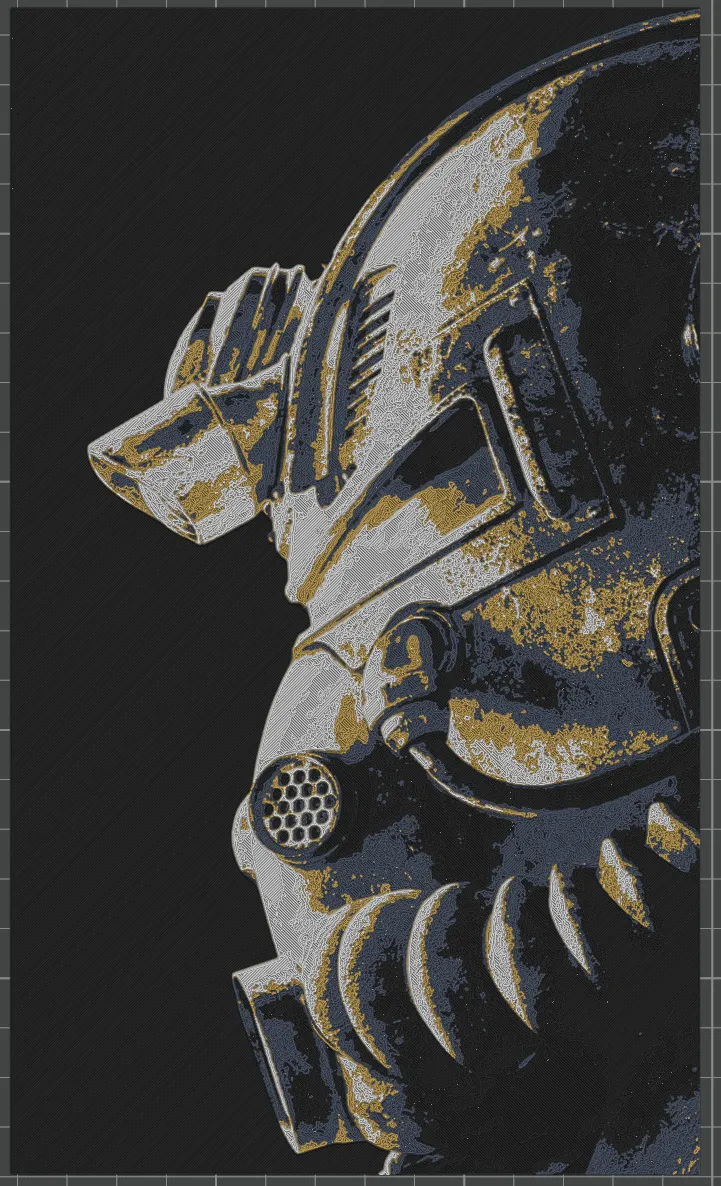 Hueforge - Fallout - T-51 Side View by Cloudy Nostalgia - MakerWorld