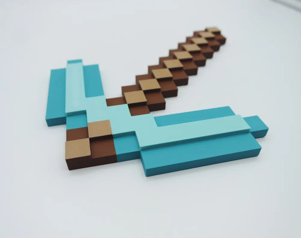 Minecraft Pickaxe // single piece by Nils Kal MakerWorld: Download Free ...