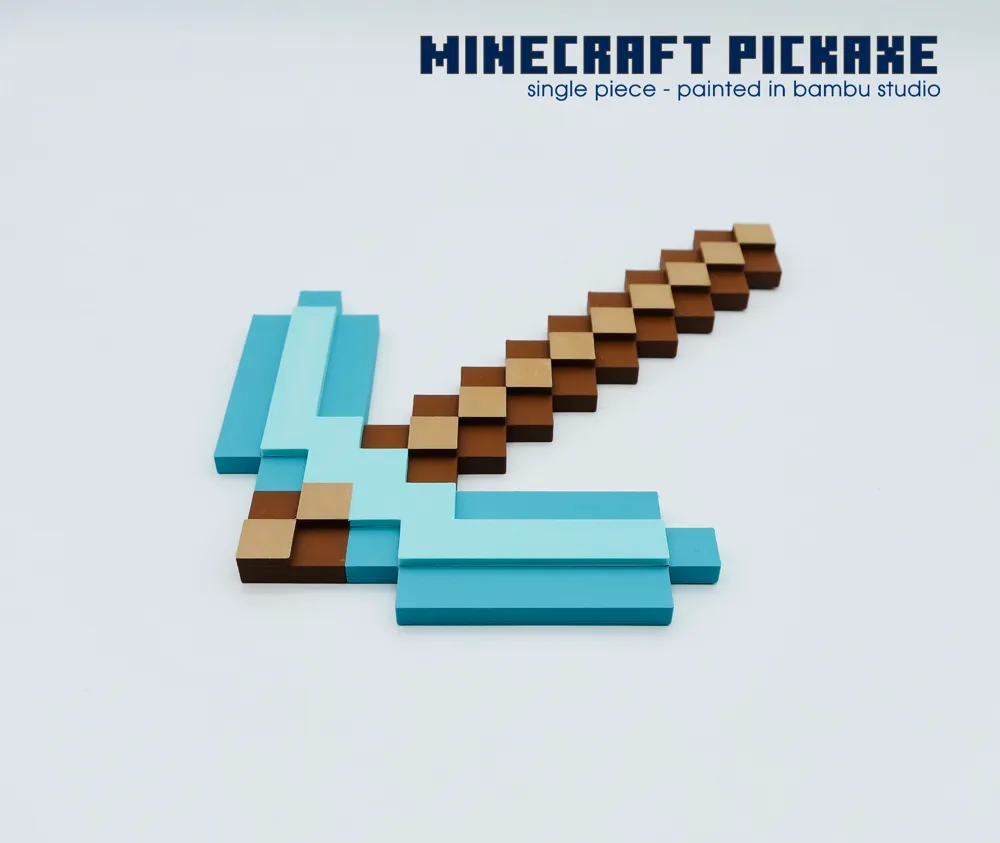 Minecraft Pickaxe // single piece by Nils Kal - MakerWorld