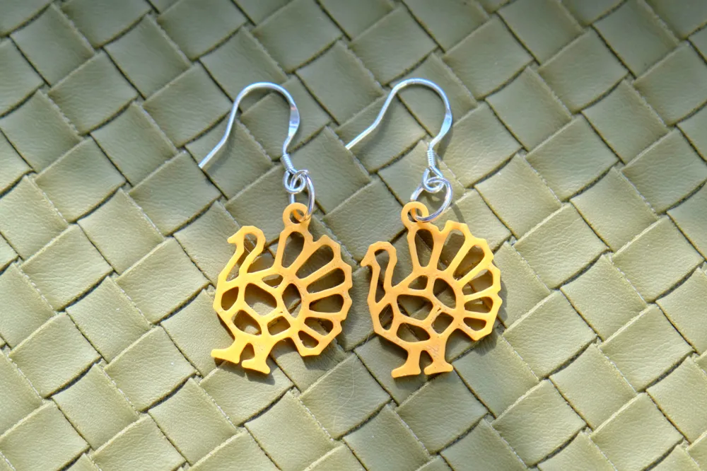 Geometric Thanksgiving Turkey Earrings by Starry’s Jewelry MakerWorld ...