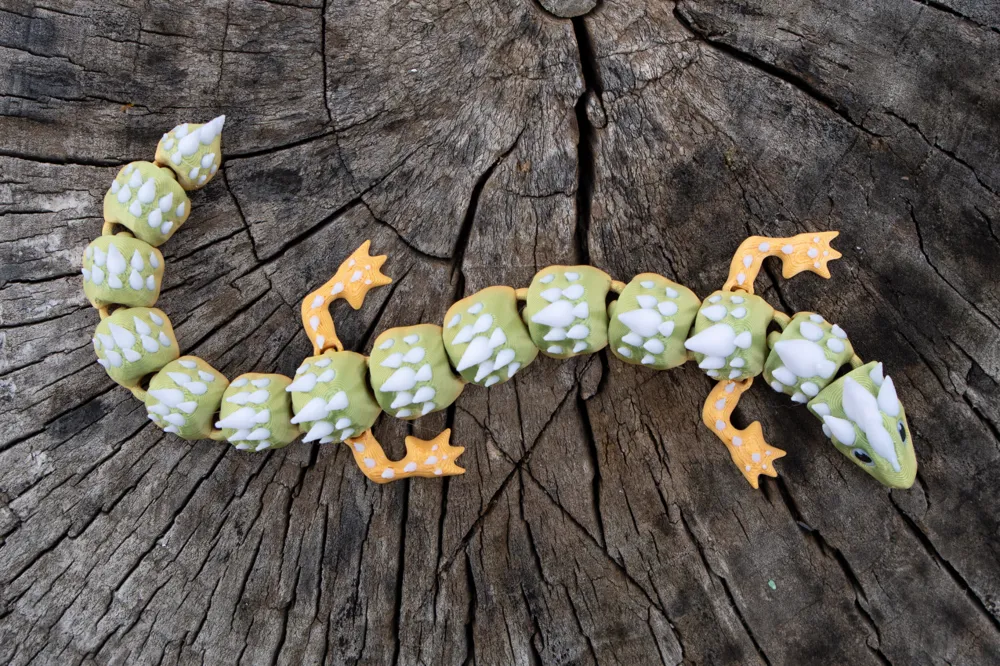 Cute multicolor articulated spikey dragon by BT3D printing MakerWorld ...