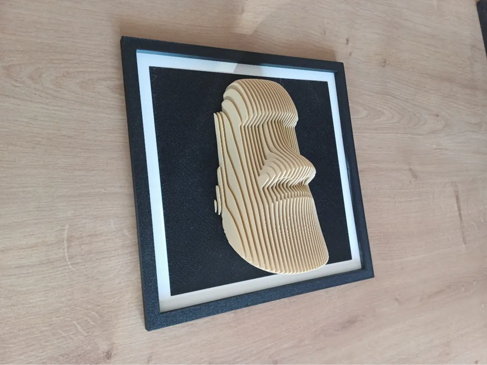 Moai Layered sculpture by Kiron 21 - MakerWorld