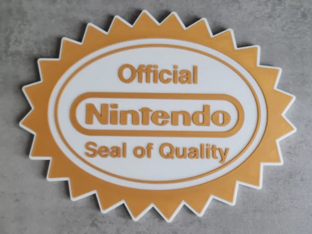 Nintendo Official Seal of Quality Logo / Sign - Free 3D Print Model ...