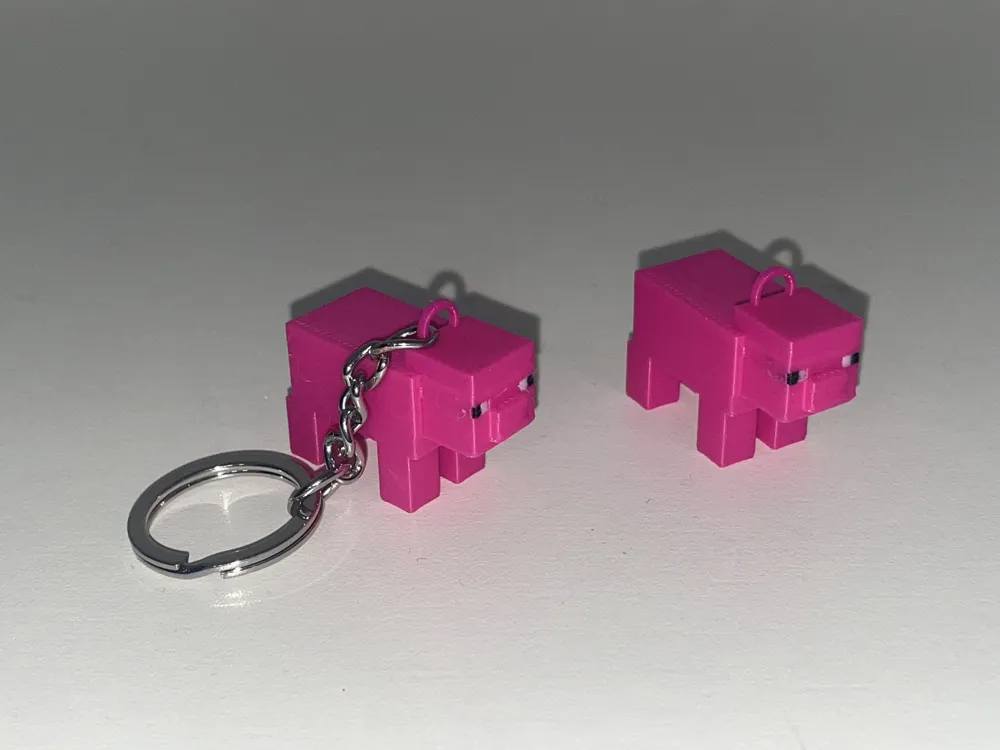 Minecraft Pig Keychain by Stenly_G MakerWorld: Download Free 3D Models