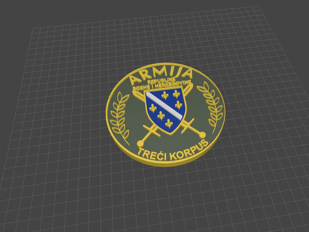 Army Third Corps Emblem by 3Dino MakerWorld: Download Free 3D Models
