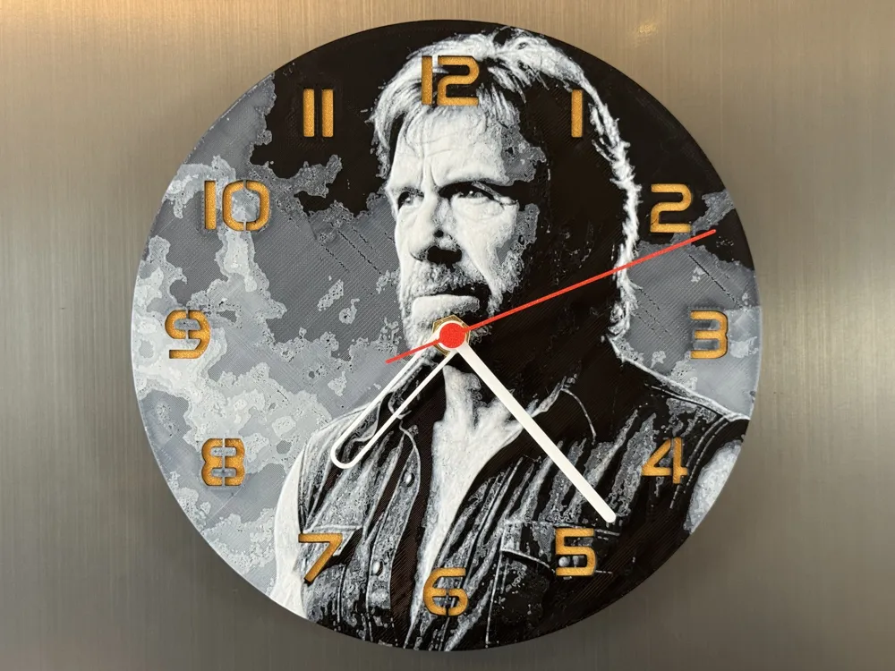 wall / desk clock Chuck Norris by cP3DMakerWorld: Download Free 3D Models