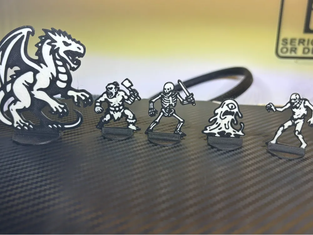 Pack 1 - 2D Monster Tokens Minis D&D Tabletop RPG - Free 3D Print Model ...