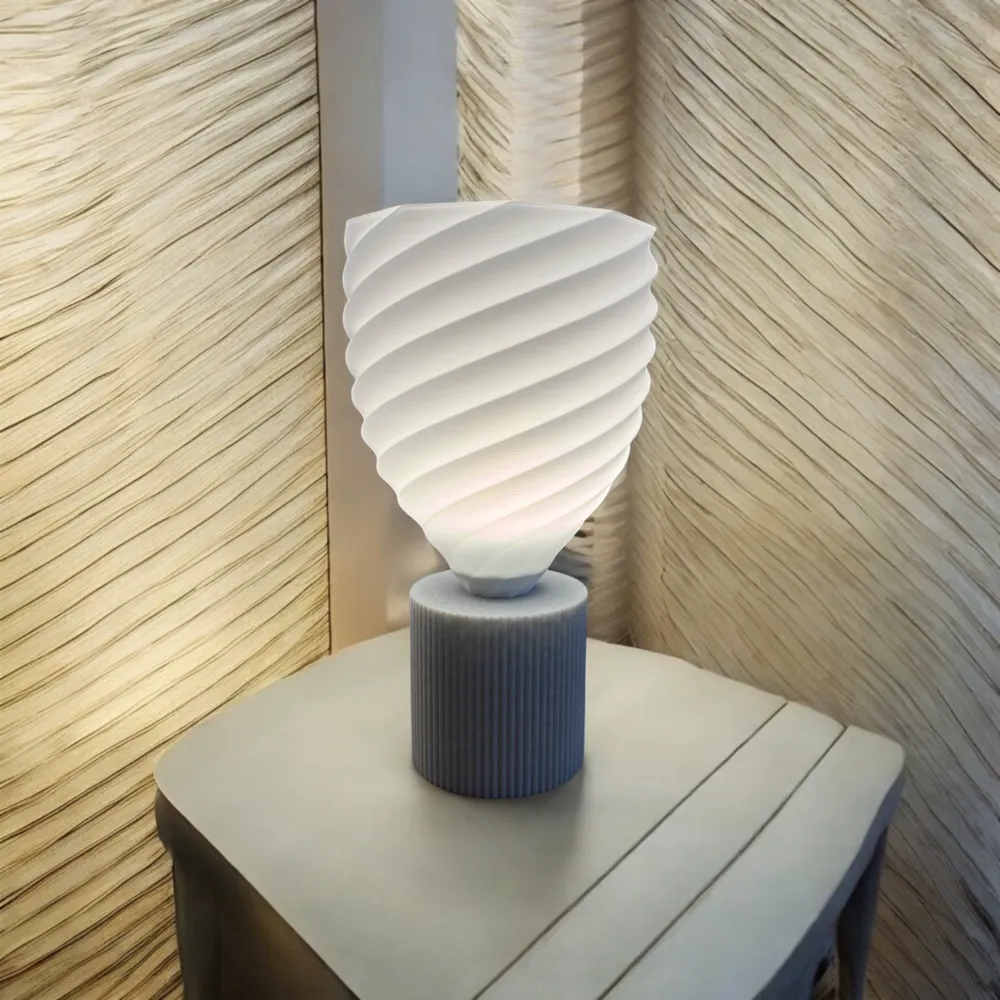 Scandinavian Vortex Lamp – Base + E14 Lampshade - Free 3D Print Model ...