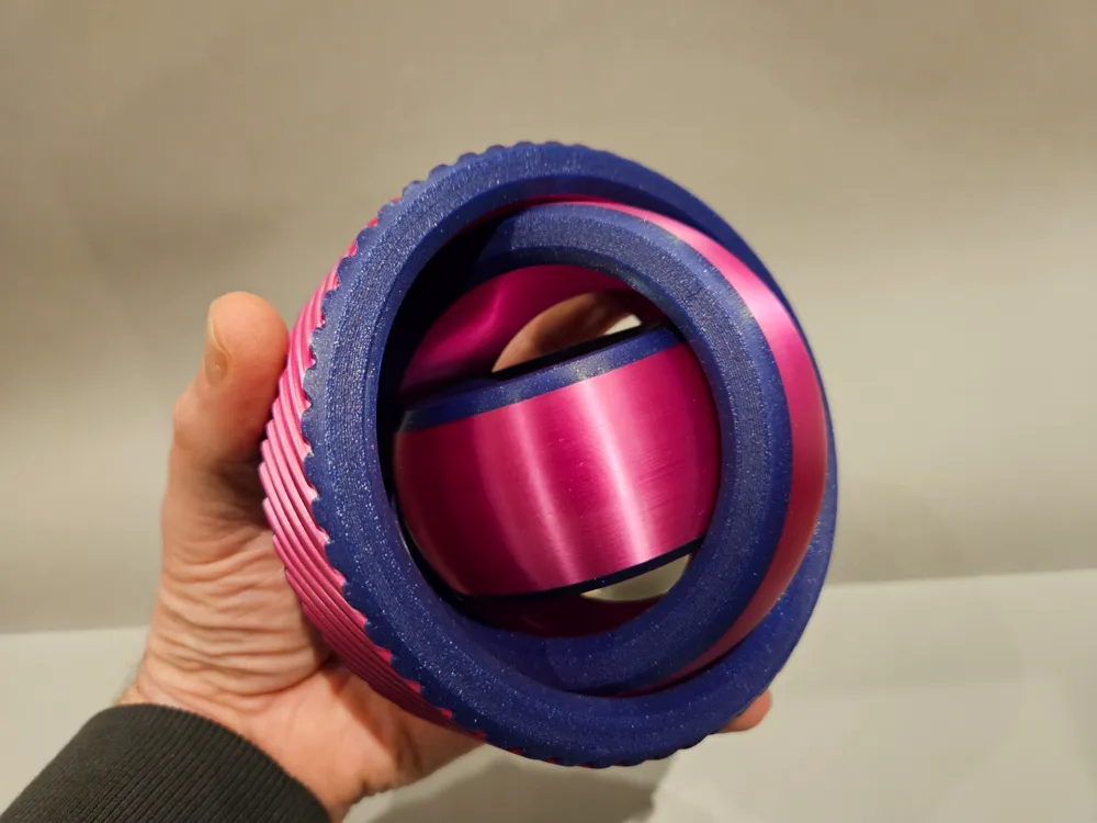 Giant Helical Gear 3 Ring Gyro Fidget Spinner by Jimbobble - MakerWorld