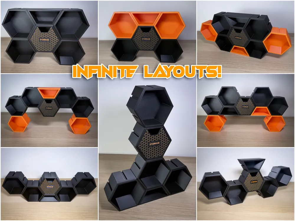 Modular Hex Storage - SLIM - Free 3D Print Model - MakerWorld