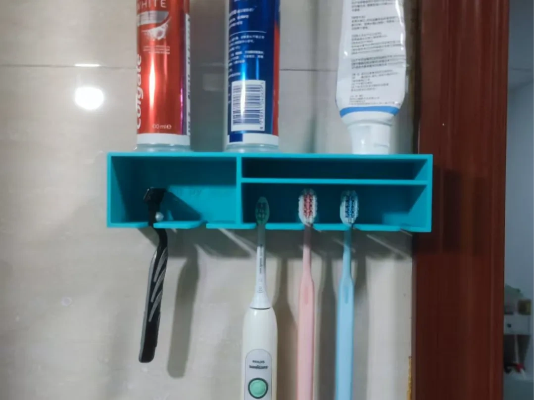 Toothbrush holder and razor holder compatible with electric and regular ...