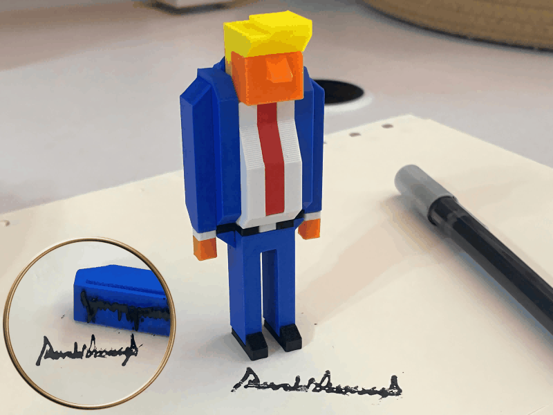 Trump Brick Figure Signature Stamp by Uncle DongJi With Little Junk ...