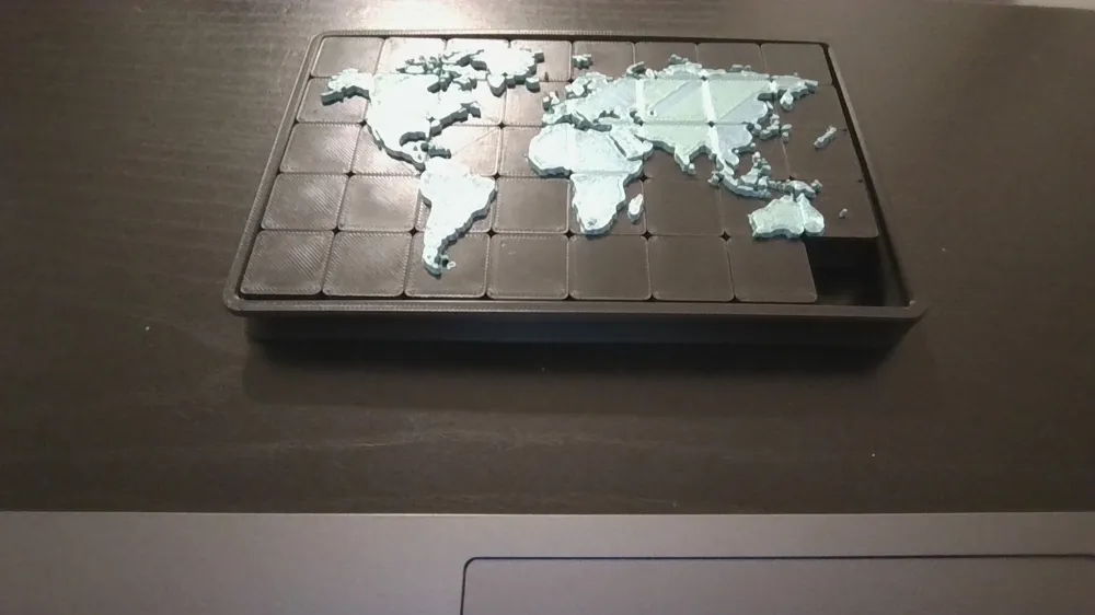 World Map Sliding Puzzle Remixed by user_1619783346 - MakerWorld