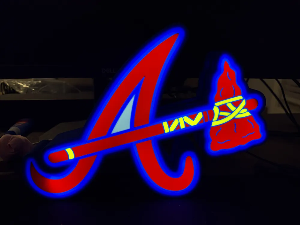 Atlanta Braves LED Light Box - Free 3D Print Model - MakerWorld