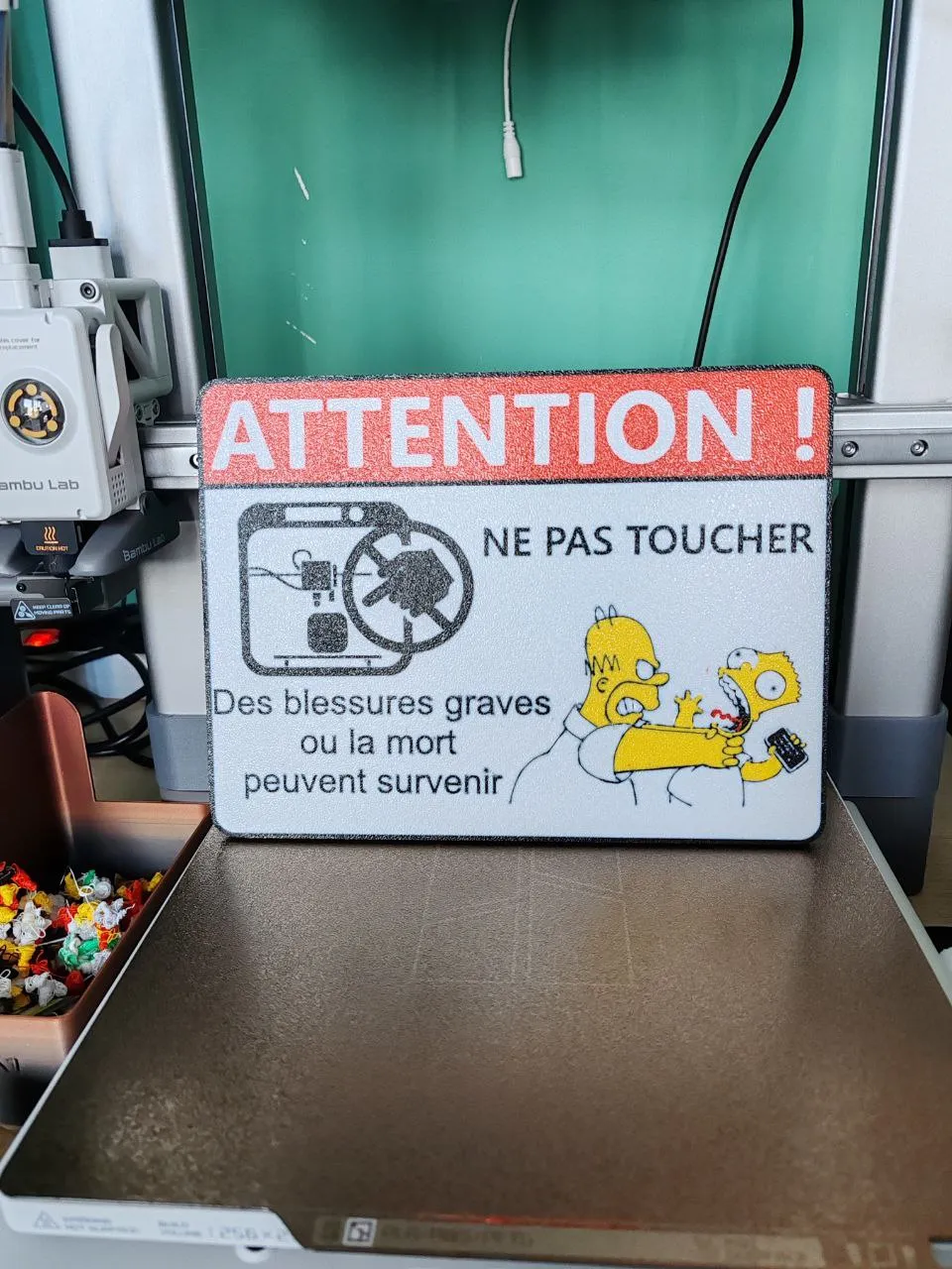 warning 3d printing (French & English) by KO Additive Labo - MakerWorld