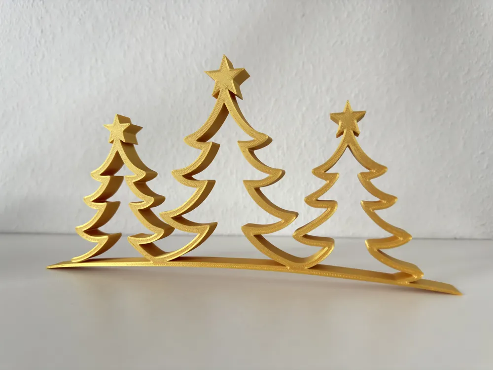 Christmas Tree Trio Decor - Free 3D Print Model - MakerWorld