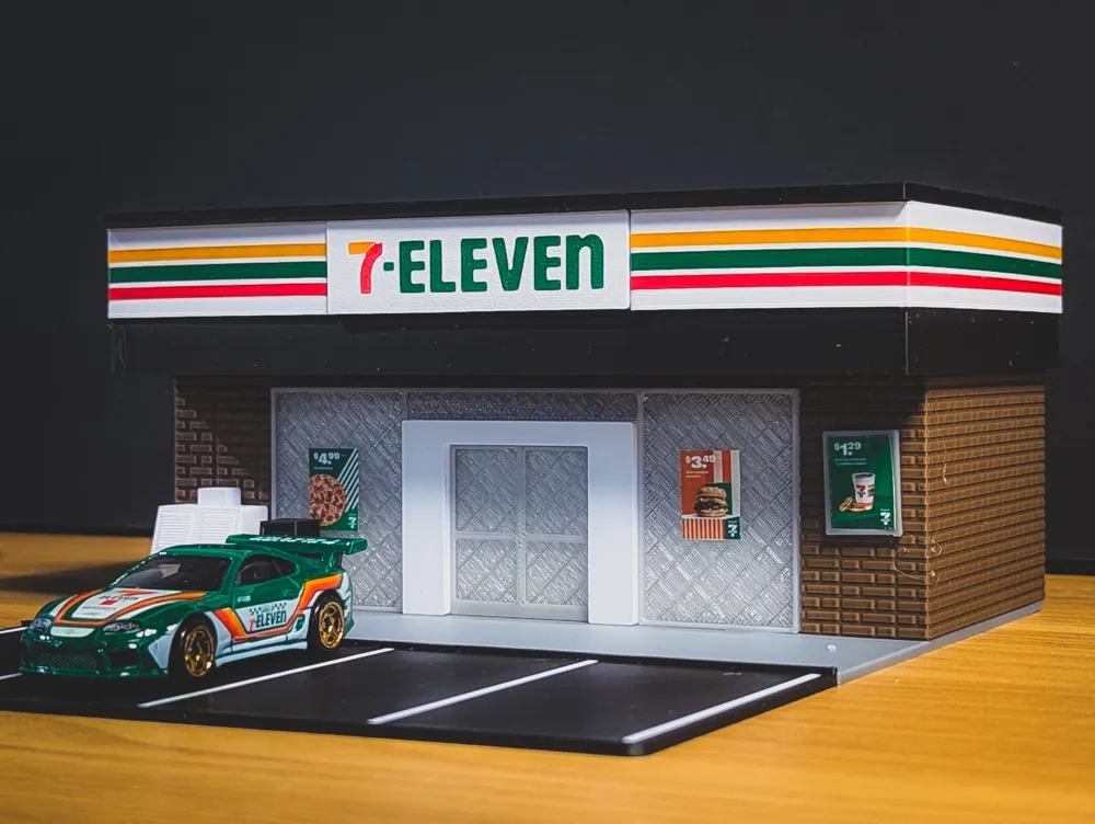 7-Eleven 모델 세트 - 1:64 스케일 디오라마 by LAYRLAB MakerWorld: 무료 3D 모델 다운로드