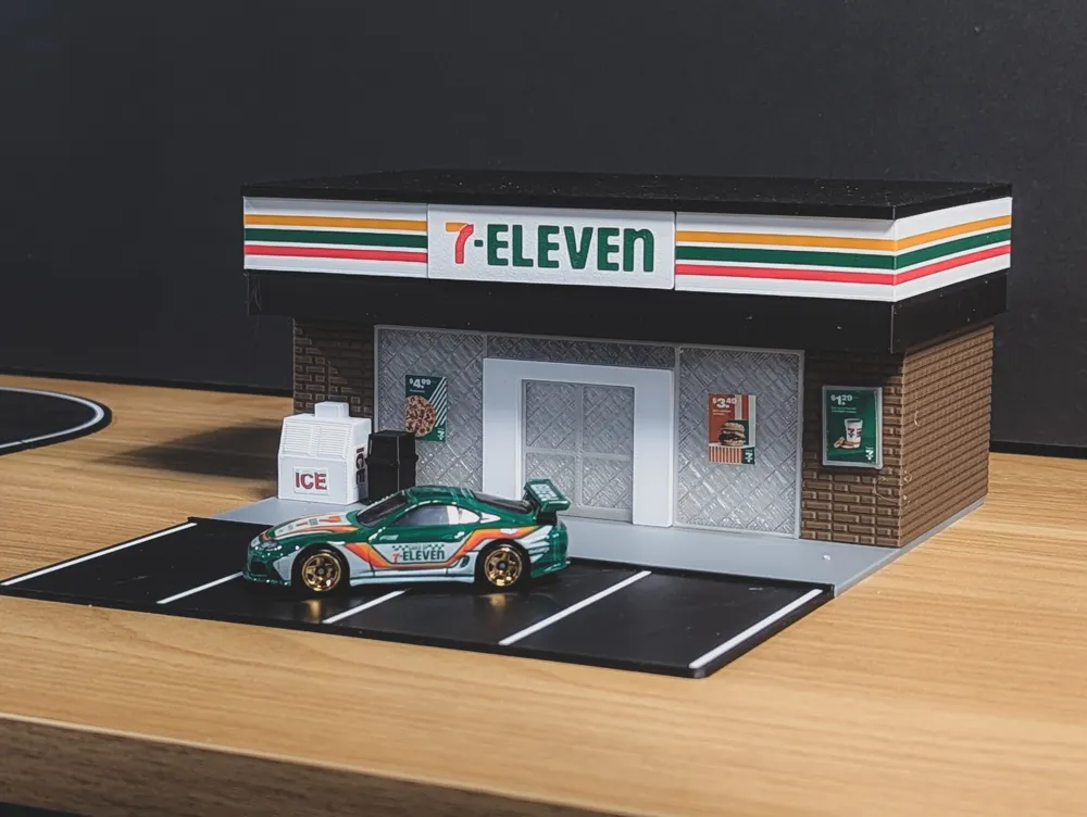 7-Eleven Model Set - 1:64 Scale Diorama - Free 3D Print Model - MakerWorld