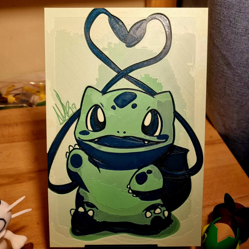 Bulbasaur Love Portrait (HueForge) by Big Simi - MakerWorld