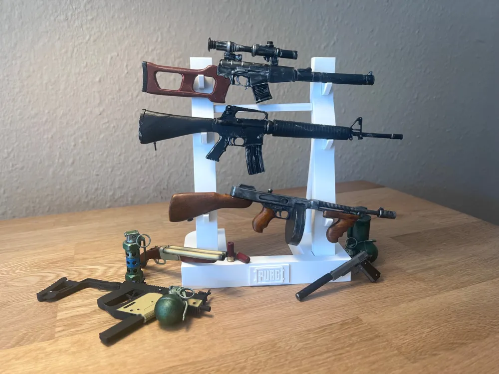 Gun rack for gun props by Majogram MakerWorld: Download Free 3D Models