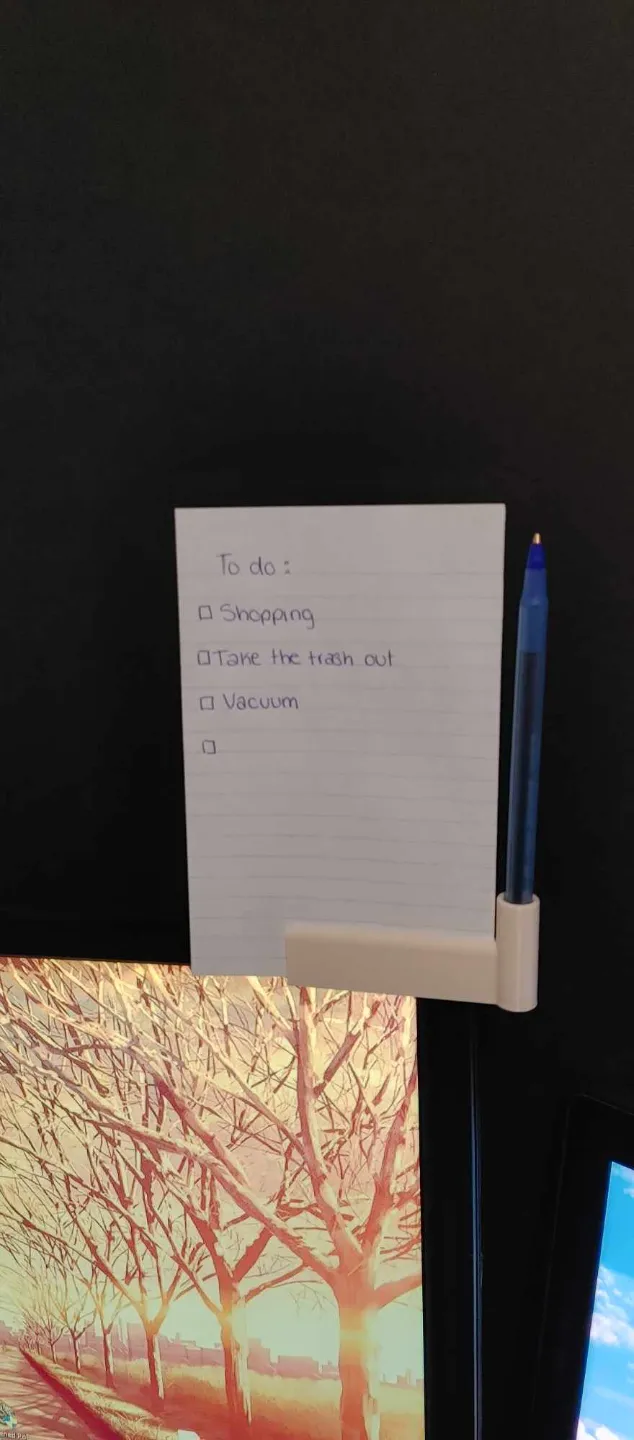 Upper monitor pen/To do list holder by haldamir MakerWorld: Download ...