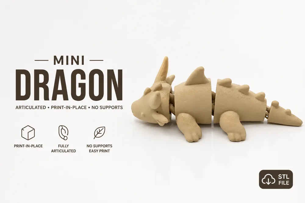 Mini Articulated Dragon - Free 3D Print Model - MakerWorld