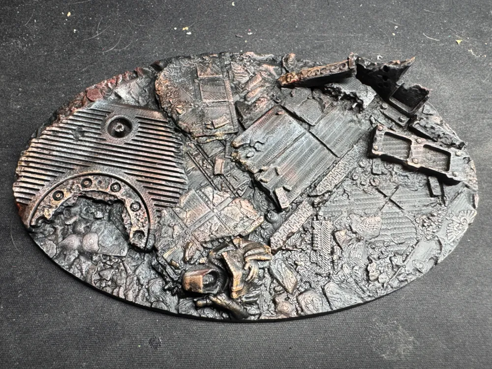 170mm tabletop oval base with terrain features Remixed by Kami ...