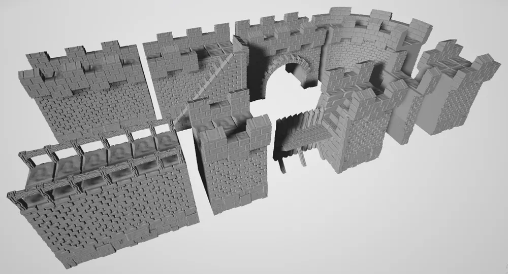 HUGE City Walls - Modular DND / wargaming terrain by everythingDND ...