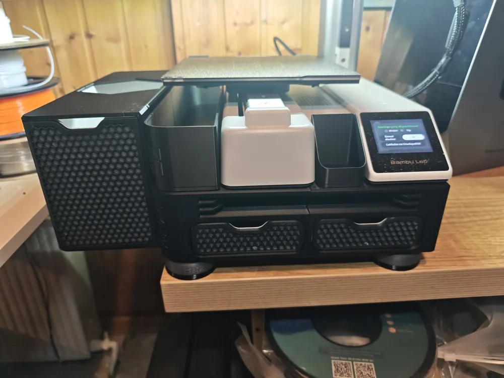 Bambu A1 Mini Riser 2 Drawers and Plate Storage - Free 3D Print Model ...