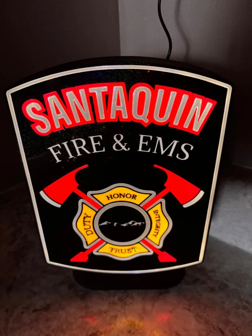 Santaquin Fire Department Patch Lightbox - Free 3D Print Model - MakerWorld