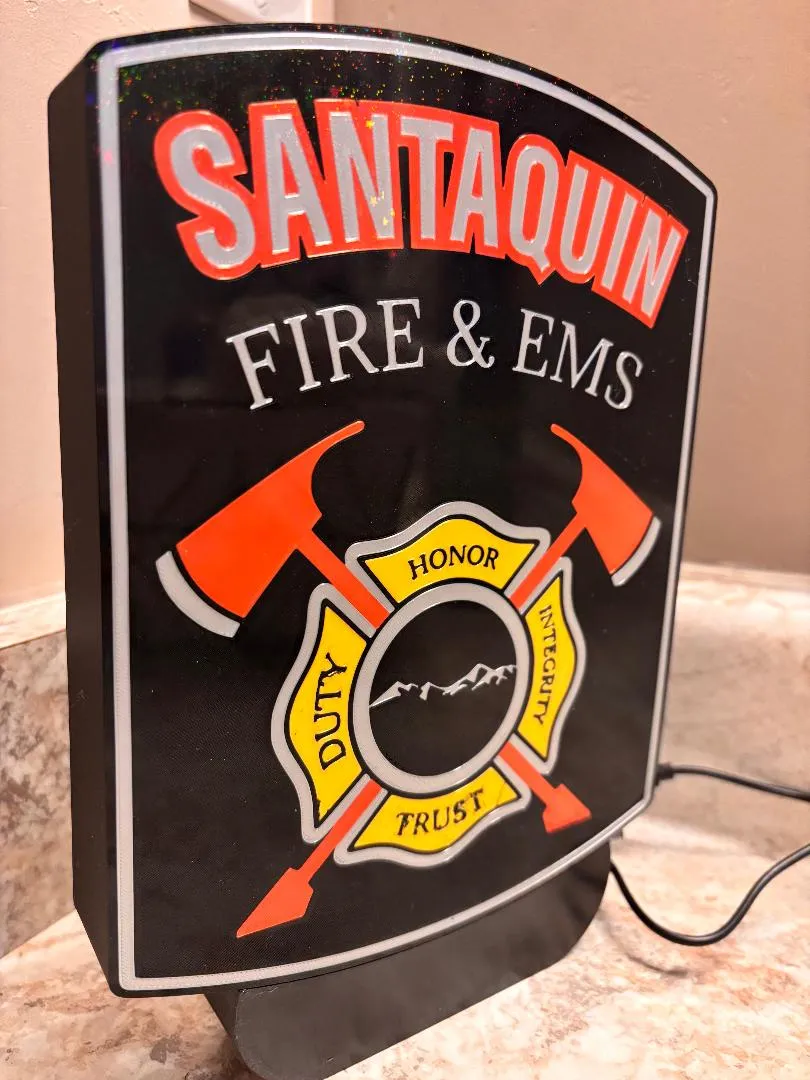 Santaquin Fire Department Patch Lightbox - Free 3D Print Model - MakerWorld