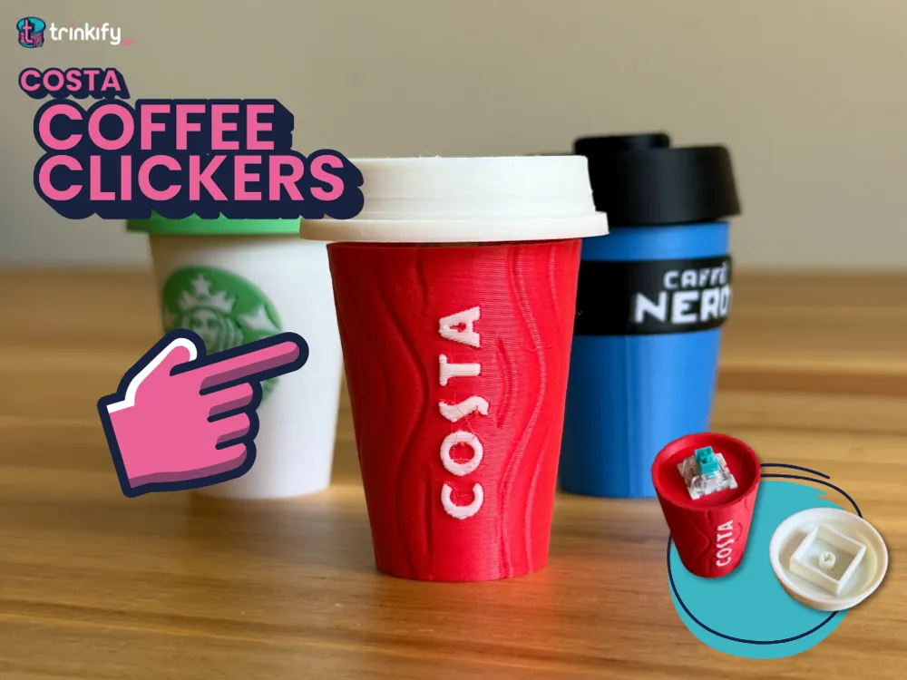 Costa Coffee Cup Fidget Clicker Toy - Free 3D Print Model - MakerWorld