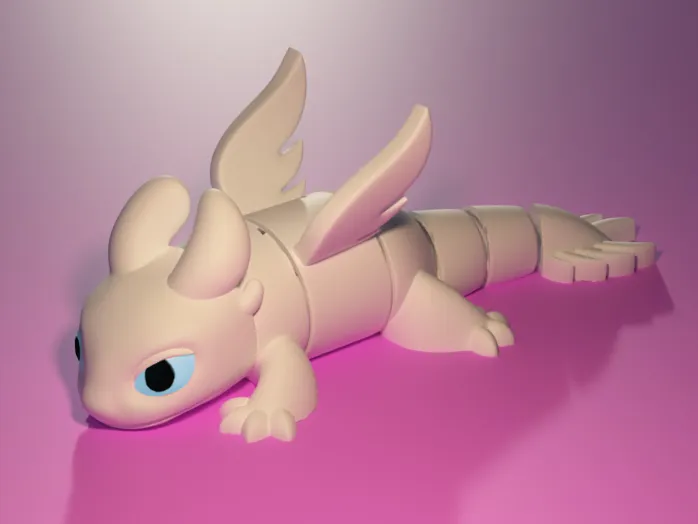 Articulated Dragon toothless Light Fury Cute Flexi - Free 3D Print ...