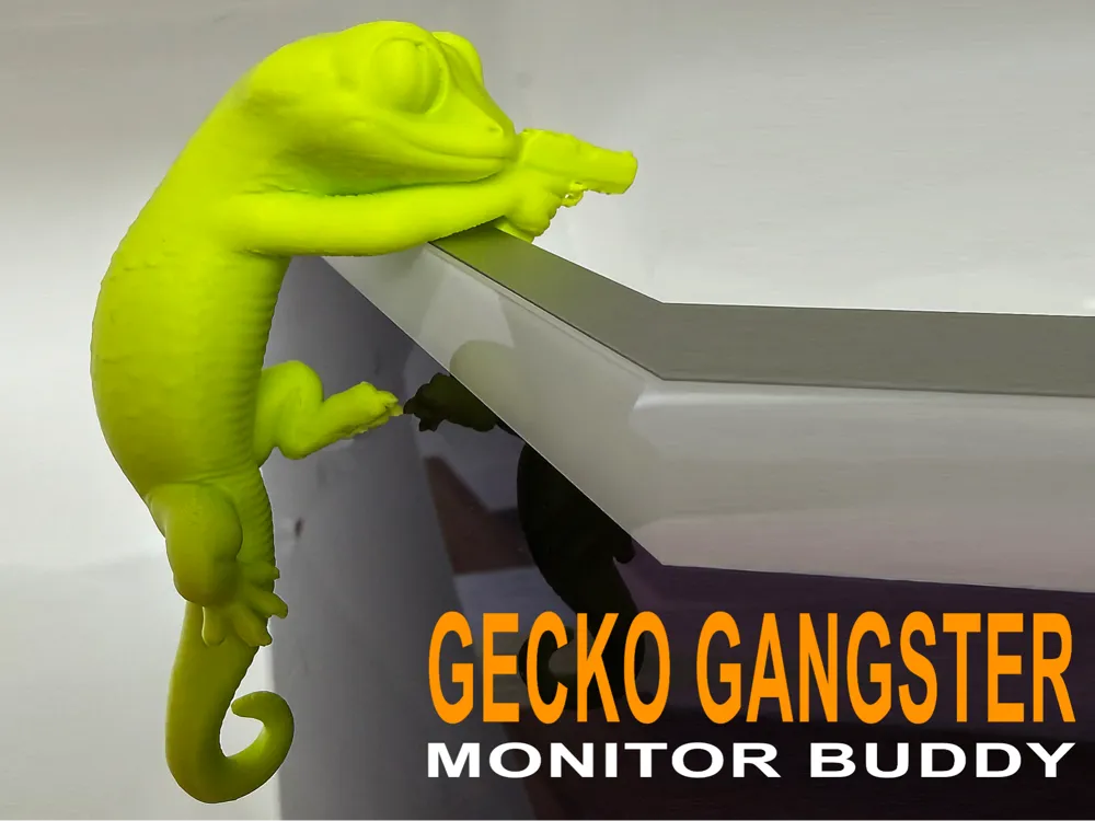 Gecko Gangster Monitor Buddy - Free 3D Print Model - MakerWorld
