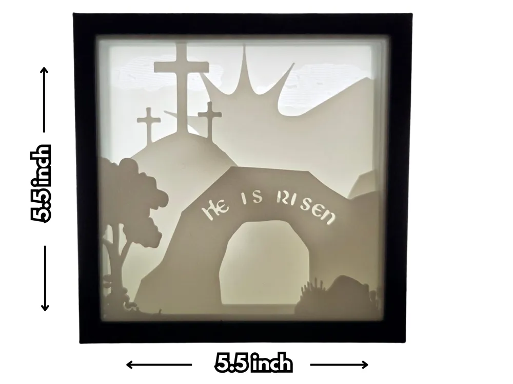 Easter Shadow Box - He Is Risen Shadow Box - Free 3D Print Model ...