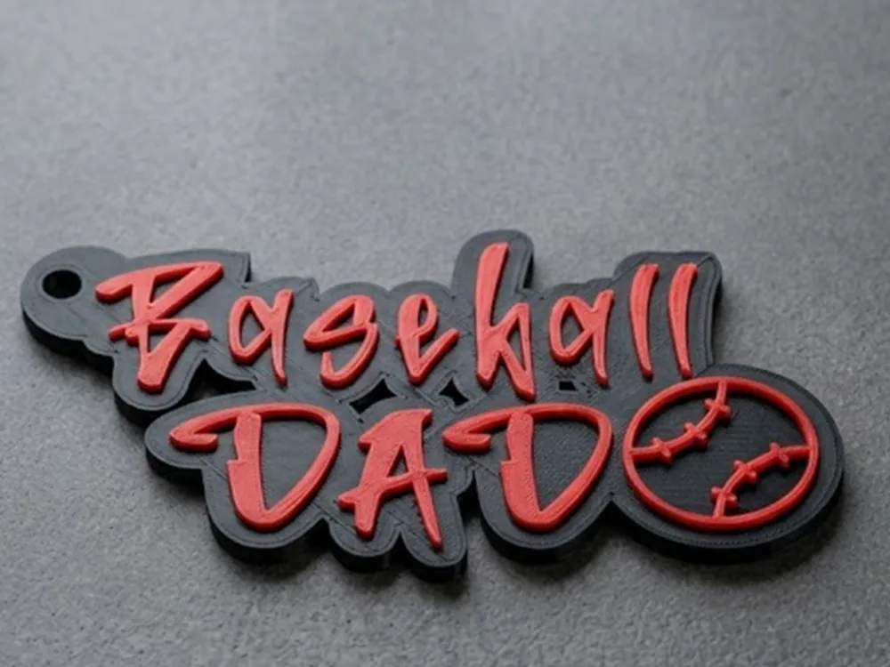 Baseball Dad Keychain - NO AMS - Free 3D Print Model - MakerWorld