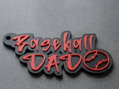 Baseball Dad Keychain - NO AMS - Free 3D Print Model - MakerWorld