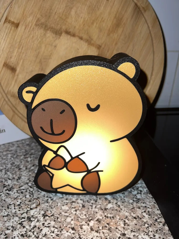 Cute Capybara Lightbox Lamp - Free 3D Print Model - MakerWorld