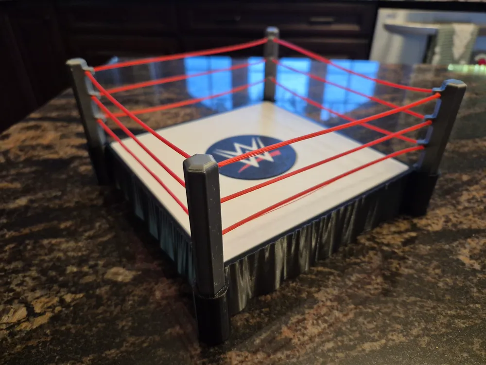 WWE Ring - Easy, no glue or hardware - Free 3D Print Model - MakerWorld