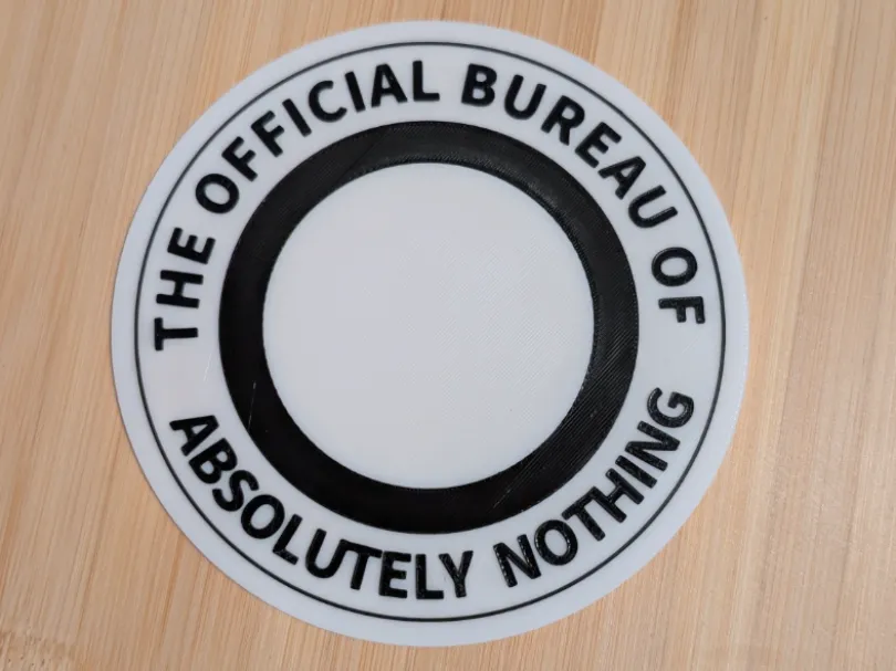 Büroschild, official Bureau of absolutely nothing - Free 3D Print Model ...